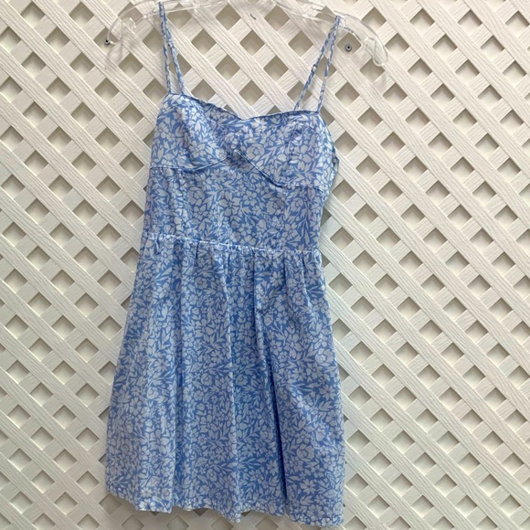 Divided | Dresses | Blue And White Designed Dress | Poshmark